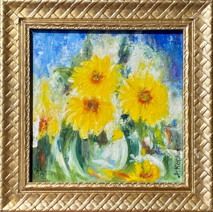 Yellow flowers bouquet. Framed Art. - IKAPLUNARTIST - Paintings ...