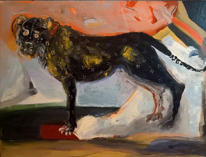 Black Cheetah Dark Abstract Concrete - PiranArtSpirit - Paintings ...