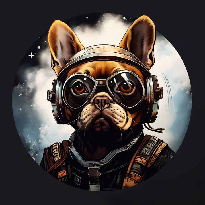 Frenchie Space Captain Series 08 - Csaba_Fikker - Digital Art, Animals ...