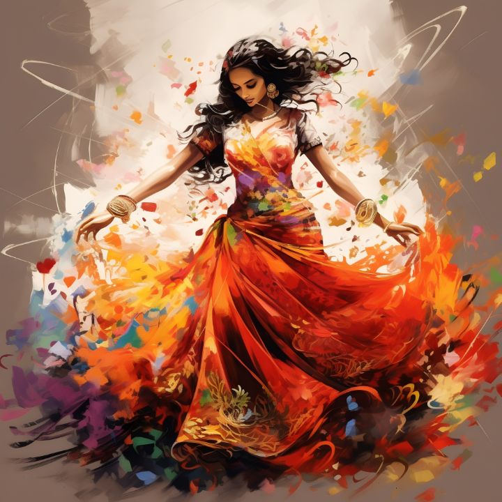 India Art Series - Dancing 01 - Csaba_Fikker - Digital Art & AI, Ethnic, Cultural, & Tribal ...