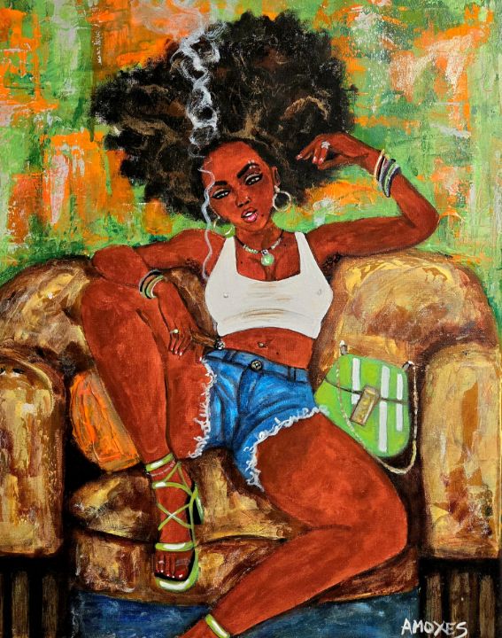 Cigar Lady - Amoxes - Paintings & Prints, People & Figures, Female Form ...