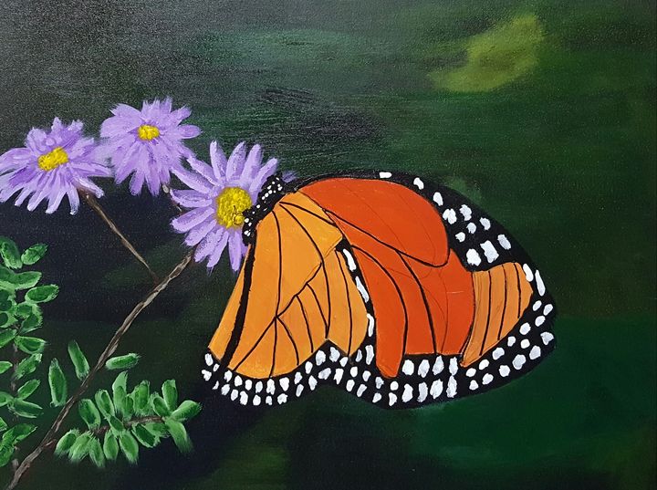 Monarch at Rest - AMYTINDALLART - Paintings & Prints, Animals, Birds ...
