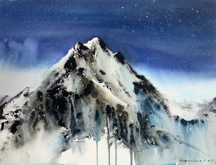 Mountainscape #15 - Eugenia Gorbacheva - Paintings & Prints, Landscapes ...