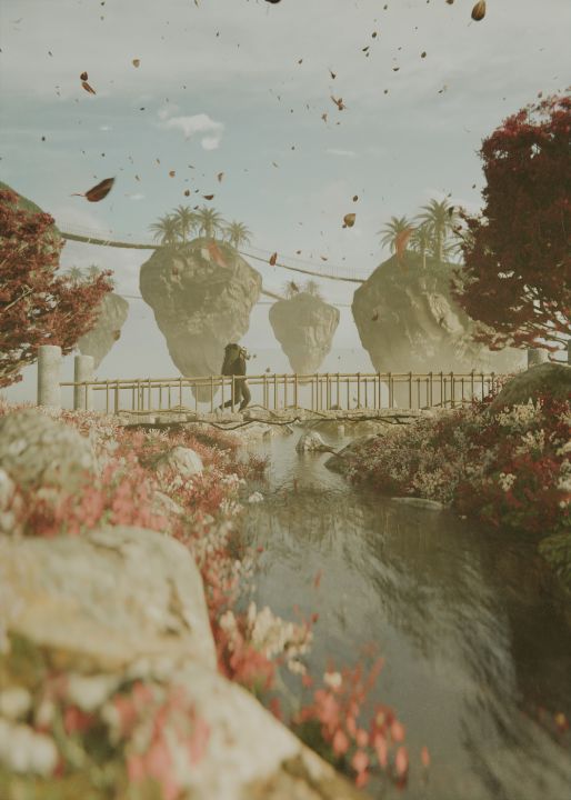 Walking Down 3D Surrealism Render - Rizky Art - Digital Art & AI ...