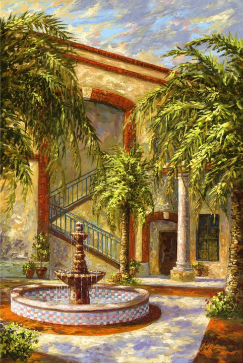 Spanish Fountain - Jose Rodriguez Art & Photography - Paintings ...