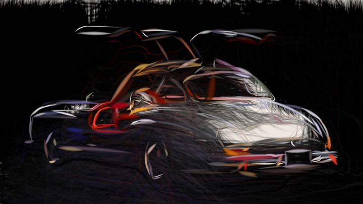 1954 Mercedes Benz 300 SL Gullwing I - CarsToon - Digital Art & AI ...