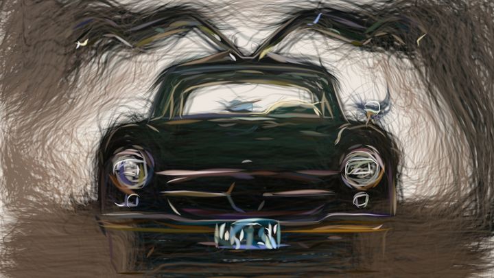 1954 Mercedes Benz 300 SL Gullwing I - CarsToon - Digital Art, Vehicles ...