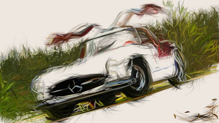 1954 Mercedes Benz 300 SL Gullwing I - CarsToon - Digital Art & AI ...