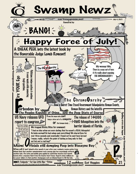 SWAMP NEWZ - Happy FORCE OF JULY - Cartoonqueen - Paintings & Prints ...