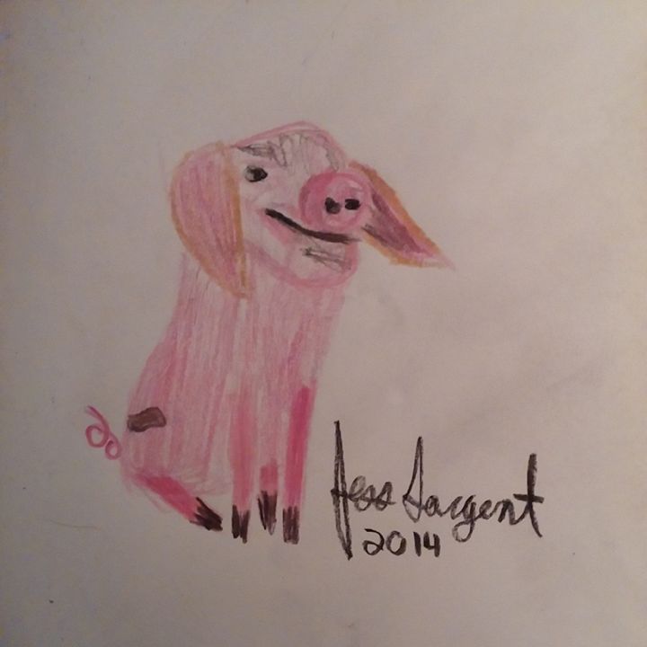 Happy Pig 1 - Jess Sargent's Artwork - Drawings & Illustration, Animals ...