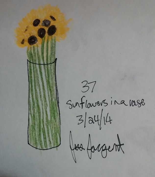 Sunflowers in a Vase 2 - Jess Sargent's Artwork - Drawings ...
