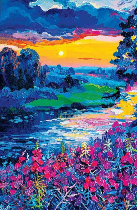 Sun set - Art Amour - Paintings & Prints, Abstract, Landscape - ArtPal