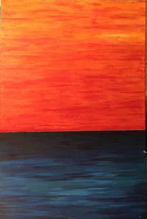 Ocean sunset - acrylic_art_by_ray_perez - Paintings & Prints ...