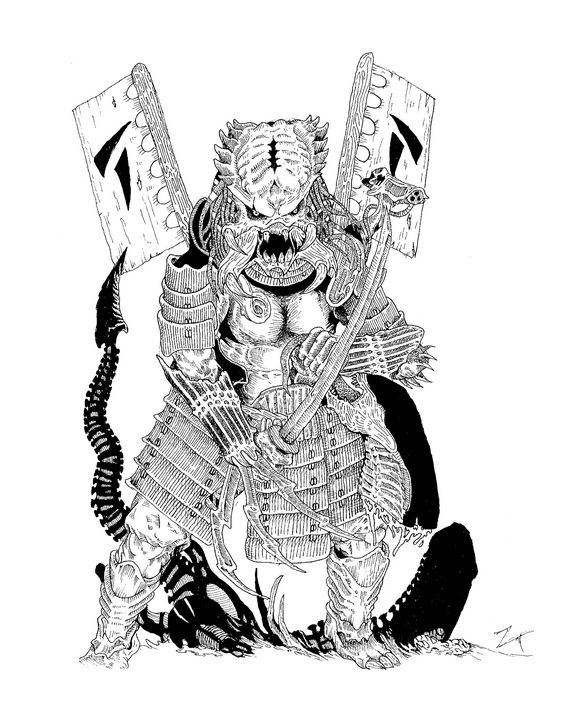 Yautja Samurai - bastardsamuraiart - Drawings & Illustration, Ethnic ...