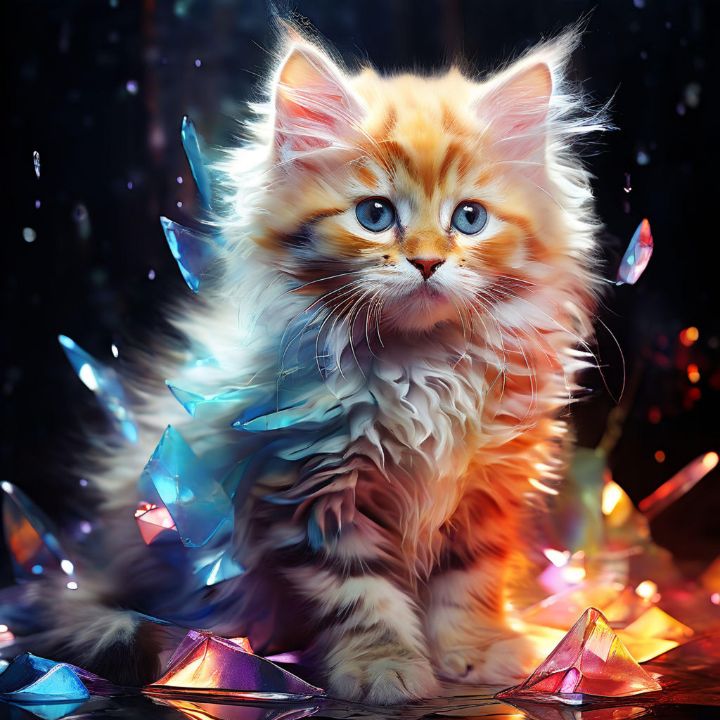 Kitten in a Prism World - Klxnew - Digital Art & AI, Animals, Birds ...