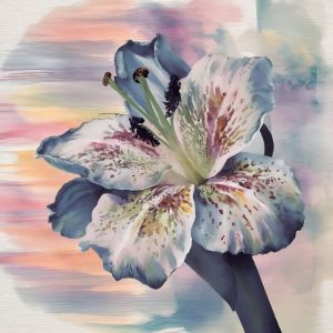 Coloring Flower Watercolor Painting - Deva-Glow - Digital Art & AI ...