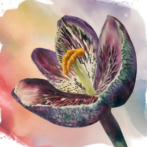 Coloring Flower Watercolor Painting - Deva-Glow - Digital Art & AI ...