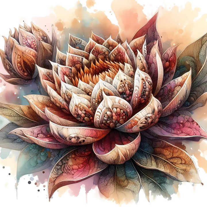 Coloring Flower Watercolor Painting - Deva-Glow - Digital Art & AI ...