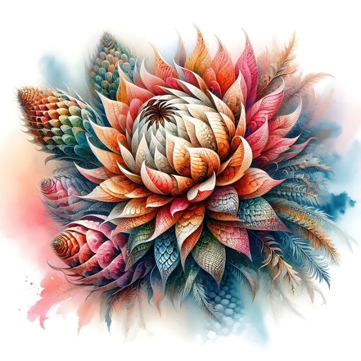 Coloring Flower Watercolor Painting - Deva-Glow - Digital Art & AI ...