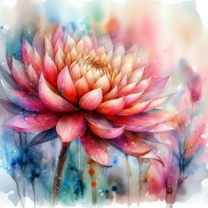 Coloring Flower Watercolor Painting - Deva-Glow - Digital Art & AI ...