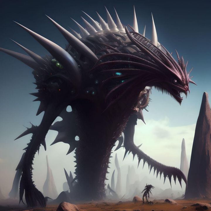 Alien Battle beast - Art By Jennifer Thomas Spettigue - Digital Art ...