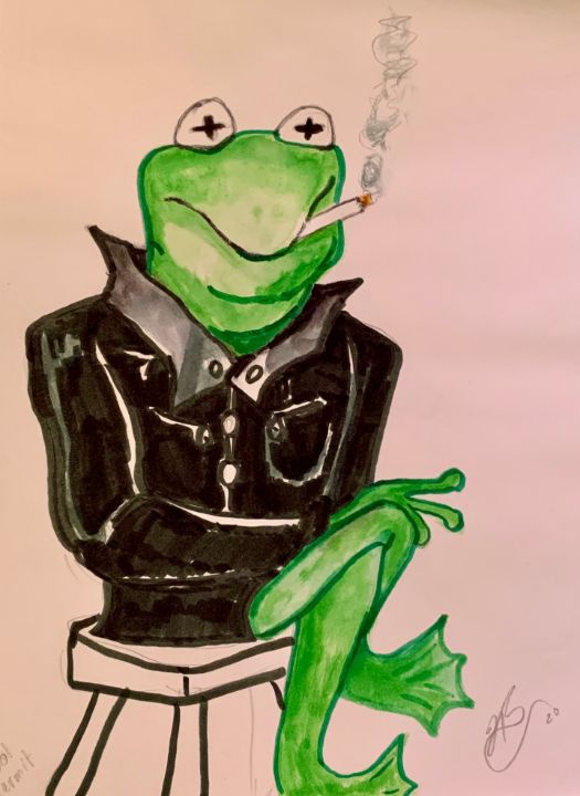 Kermit Drawing Printable Muppet & Shaun Of The Dead Mashup Kermit
