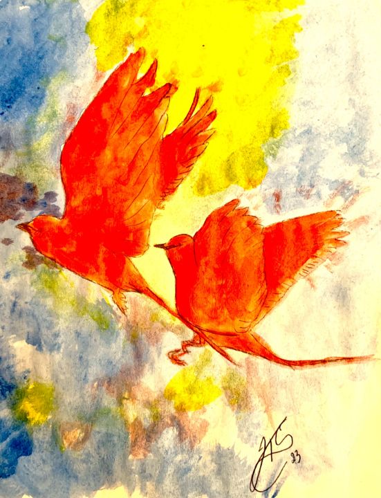 Flight of the Firebird - Art By Jennifer Thomas Spettigue - Paintings ...
