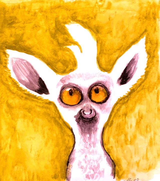 Goofy Lemur - Art By Jennifer Thomas Spettigue - Paintings & Prints ...