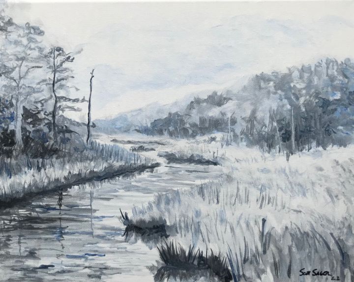 River in Blue - Scott Sager - Paintings & Prints, Landscapes & Nature ...