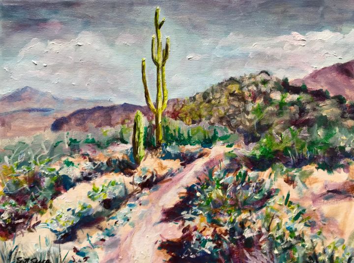 Young and old Saguaros - Scott Sager - Paintings & Prints, Landscapes ...