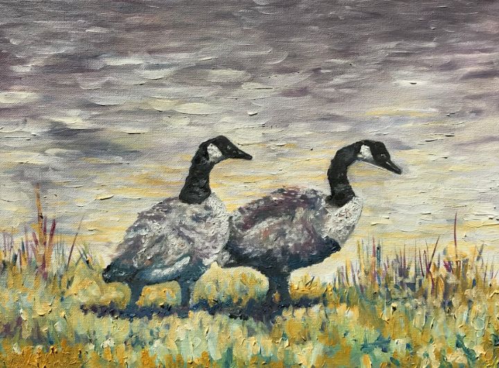 Pair of Geese - Scott Sager - Paintings & Prints, Animals, Birds ...