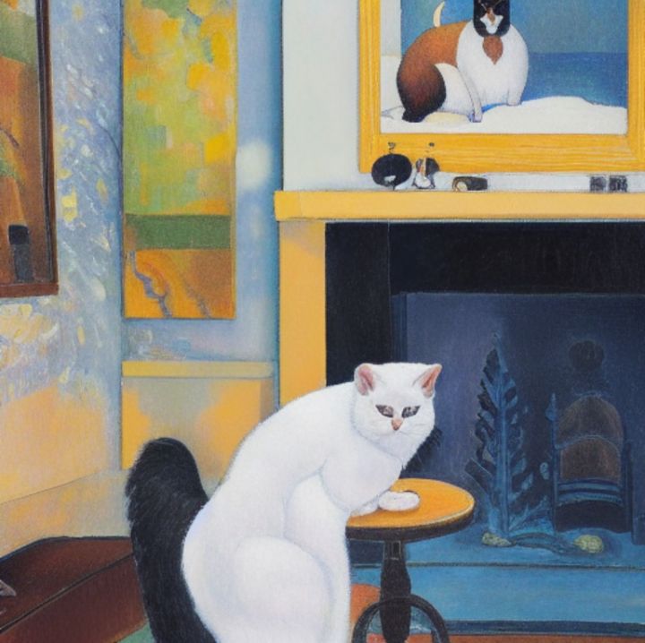 Modigliani cat - imaginart - Drawings & Illustration, Animals, Birds ...