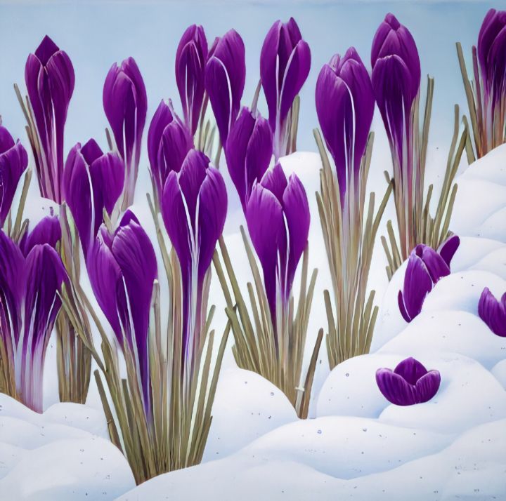 Early Spring crocuses - imaginart - Drawings & Illustration, Flowers ...