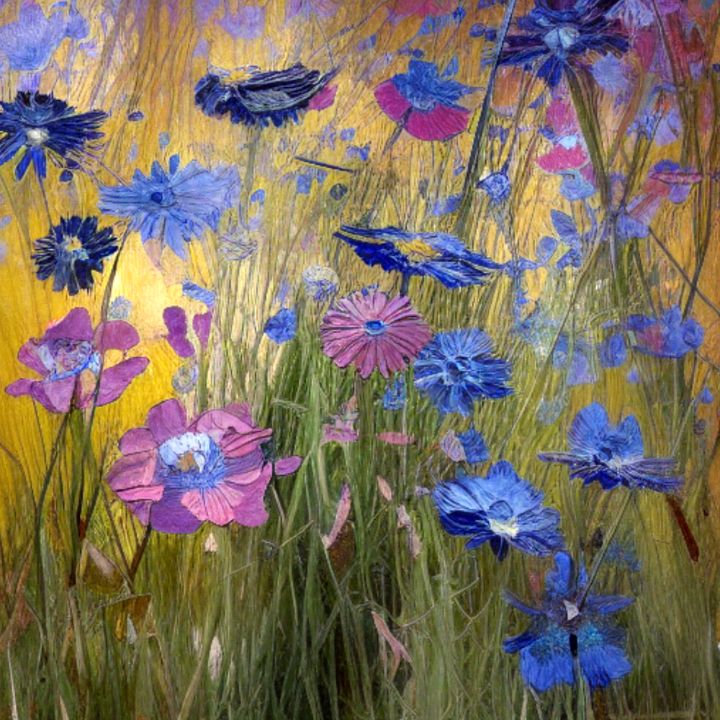 Wild flowers field - imaginart - Paintings & Prints, Landscapes ...