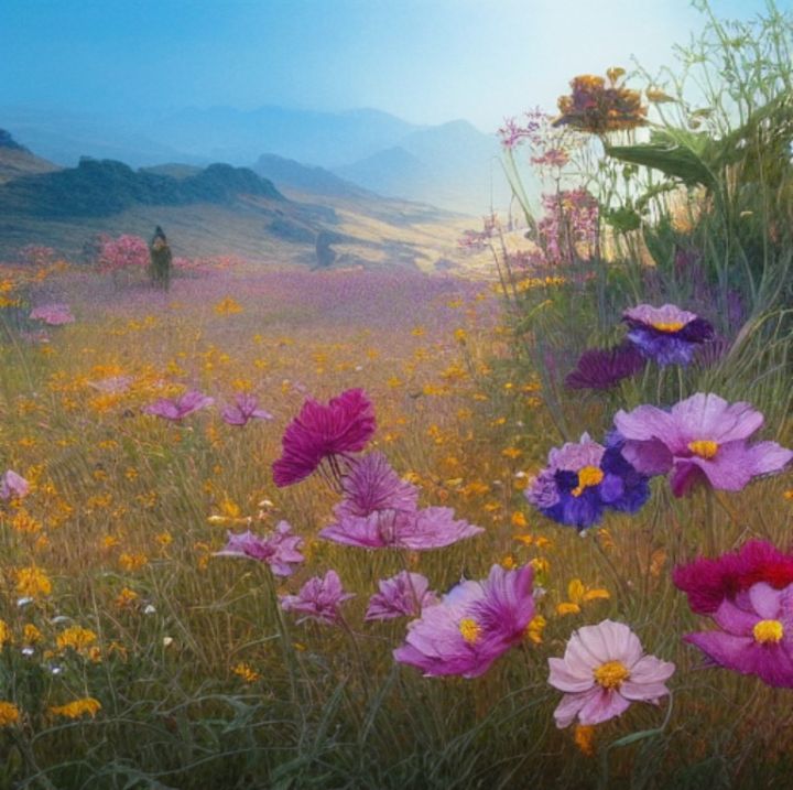 A wonderful wild flowers land - imaginart - Paintings & Prints ...