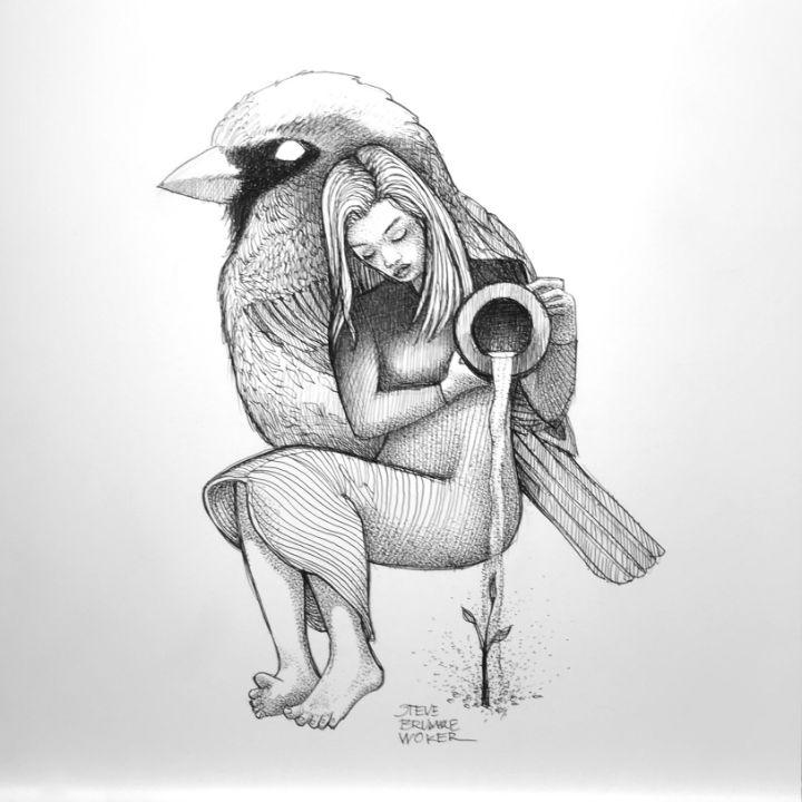 Astrid the Gardener - Steve Brumme Woker - Paintings & Prints, Fantasy ...