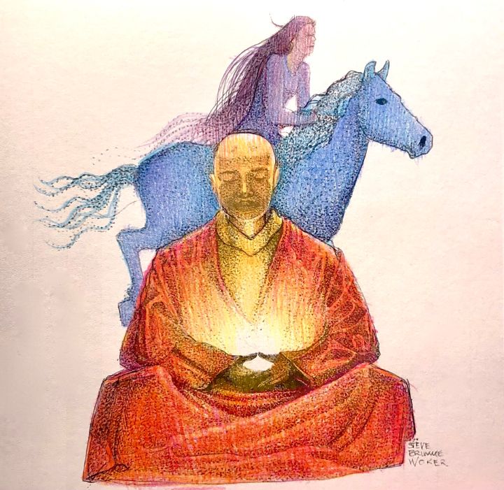 The Monk Dreams of Her - Steve Brumme Woker - Paintings & Prints ...