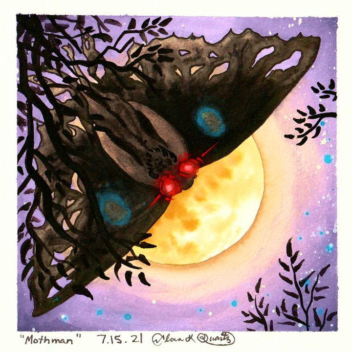 Mothman - Alora Quartz - Paintings & Prints, Fantasy & Mythology ...