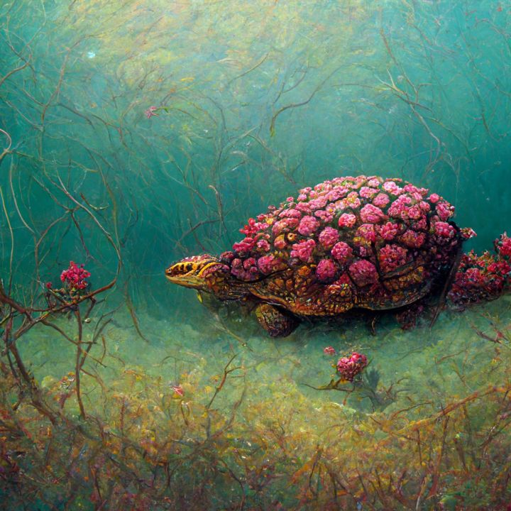 Blossom turtle - A. Venditti - Paintings & Prints, Animals, Birds ...
