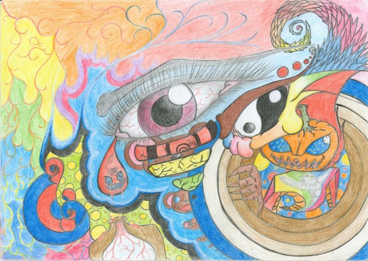 Behind closed eye's - Abstract Instinct - Paintings & Prints, Abstract ...