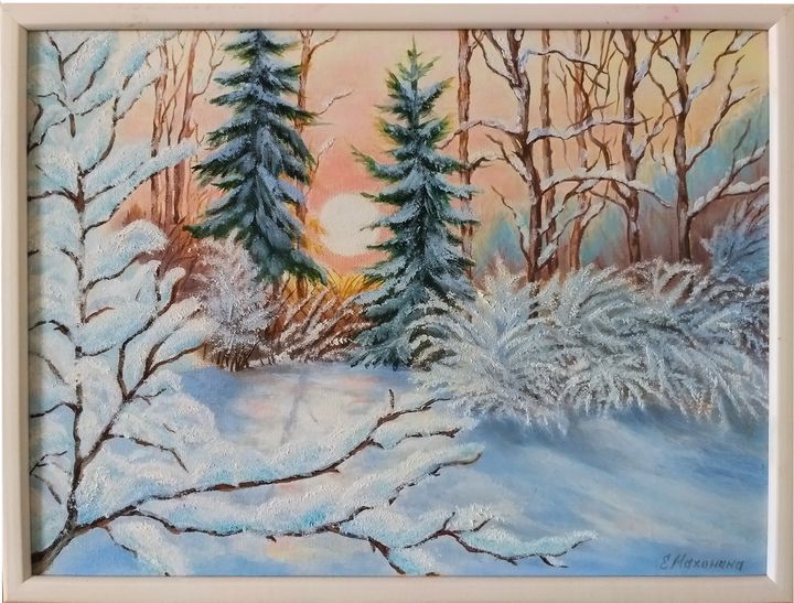 "Winter morning" - Mon-art - Paintings & Prints, Landscapes & Nature ...