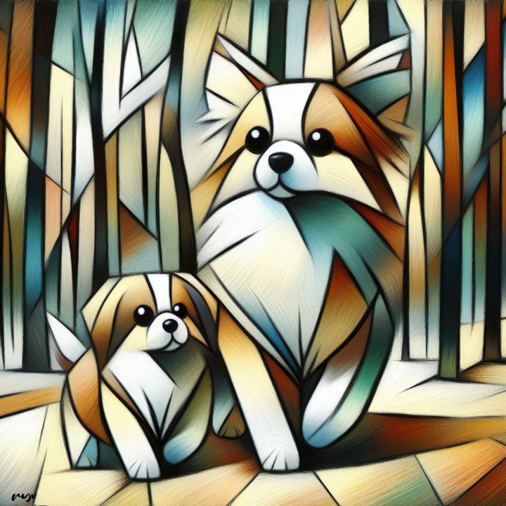 Duo Canin en Forêt Enchantée - PAINT art PAINT - Digital Art, Animals ...