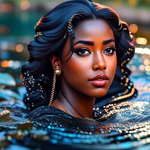Cute black lady in water - Annokell Media - Photography, People ...
