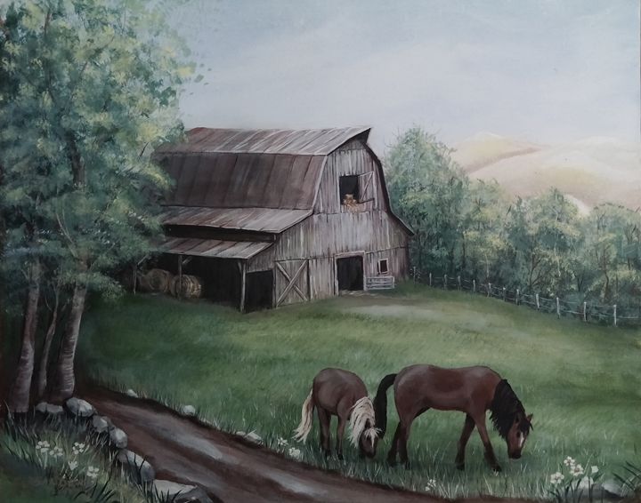 Old Posey Barn - S.Cooper Arts - Paintings & Prints, Buildings ...