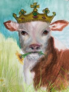 Princess Cow - Belle Fleurist - Paintings & Prints, Animals, Birds ...