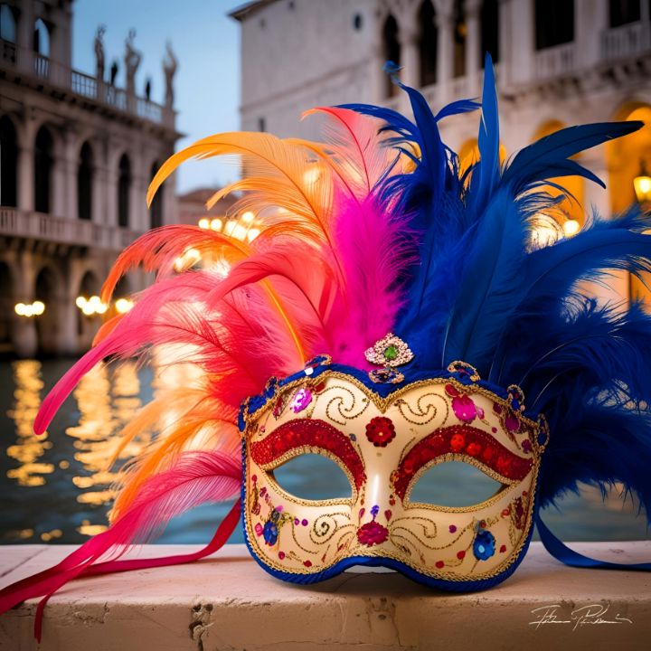 Masquerade mask by a Venice Canal - Digital palette - Digital Art & AI ...