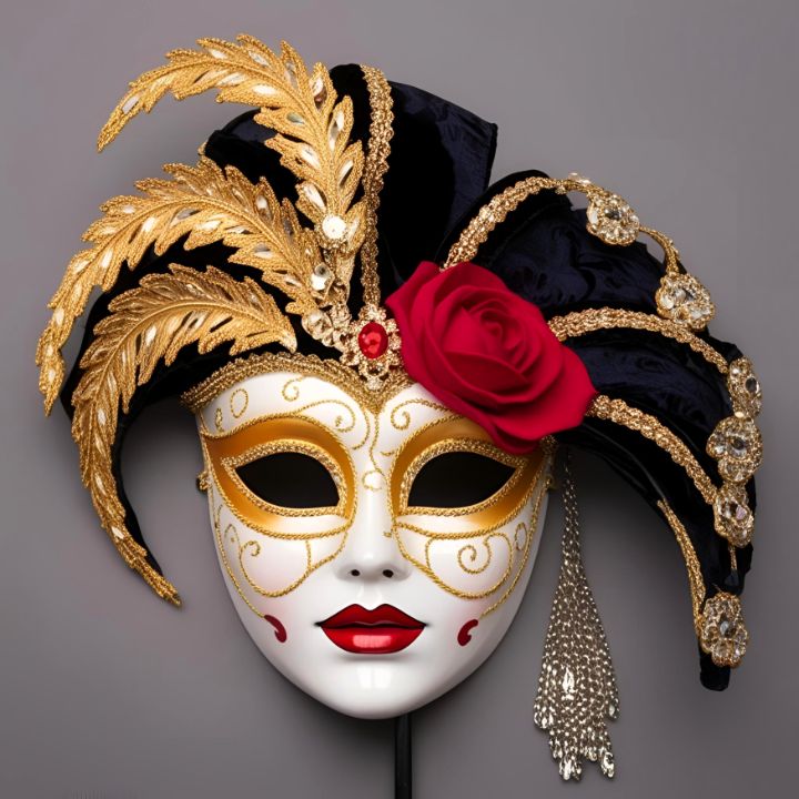 Red rose masquerade mask - Digital palette - Digital Art & AI, Holidays ...