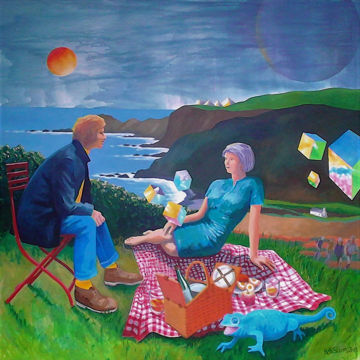 Picnic on Kepler 22b - Keith Gibbons - Paintings & Prints, People ...