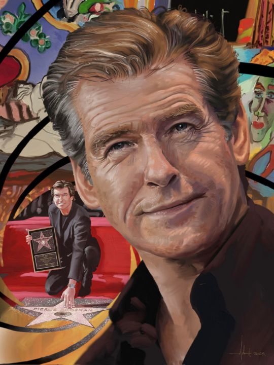 Pierce Brosnan - Actor - Adam Howard Art - Paintings & Prints, People ...