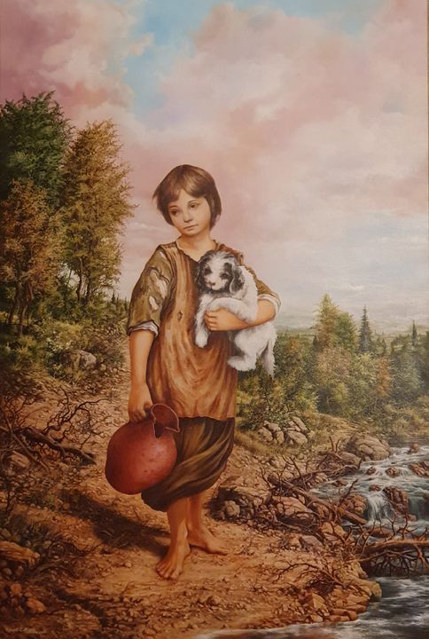 STREAM GIRL - Robert Art Gallery - Paintings & Prints, People & Figures, Family & Friends, Other ...